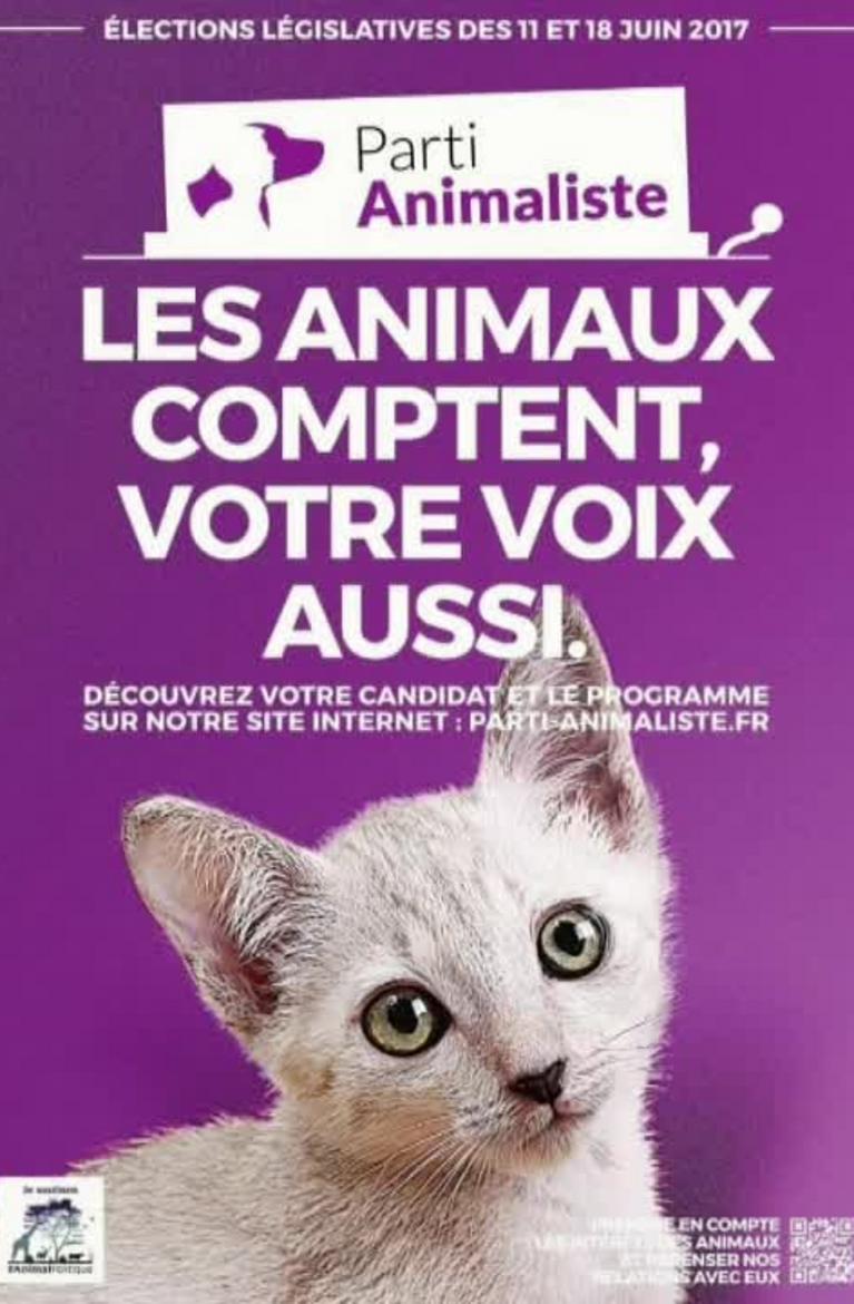 Le Parti Animaliste se présente aux législatives